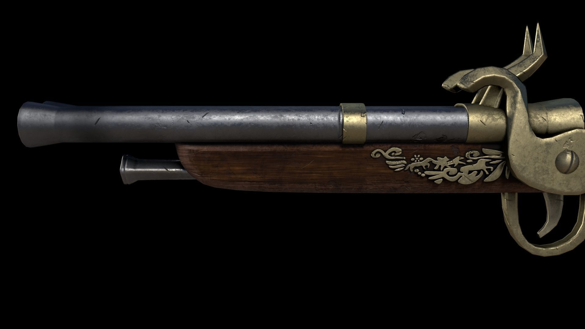 Gun Medieval Fantasy 3D model | CGTrader