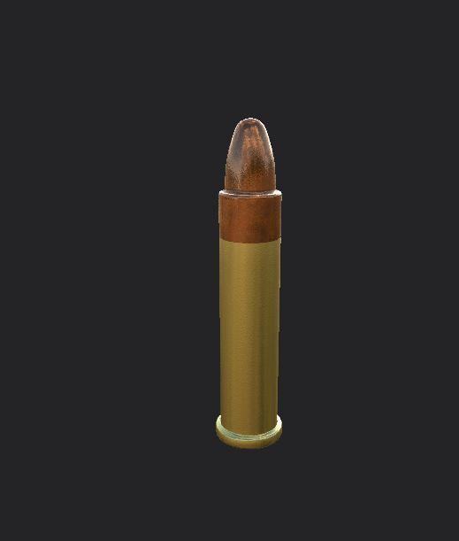 22 Caliber rifle round UE4 ready 3D model | CGTrader