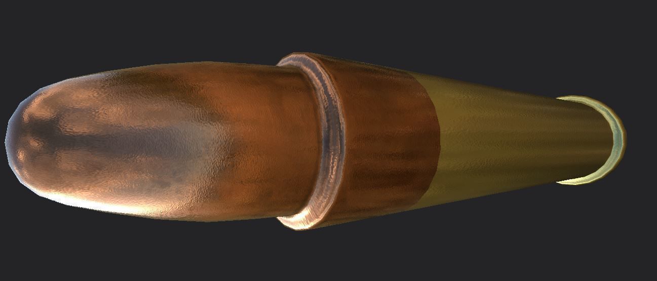 22 Caliber rifle round UE4 ready 3D model | CGTrader