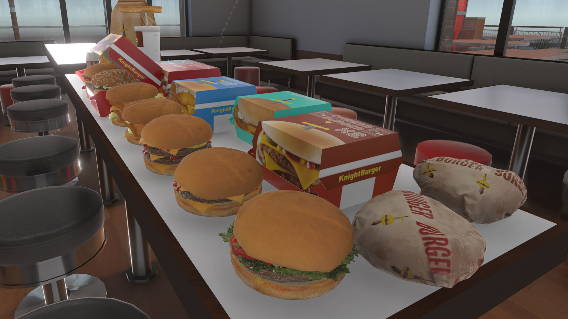 3D model Complete Fast Food Restaurant VR / AR / low-poly | CGTrader