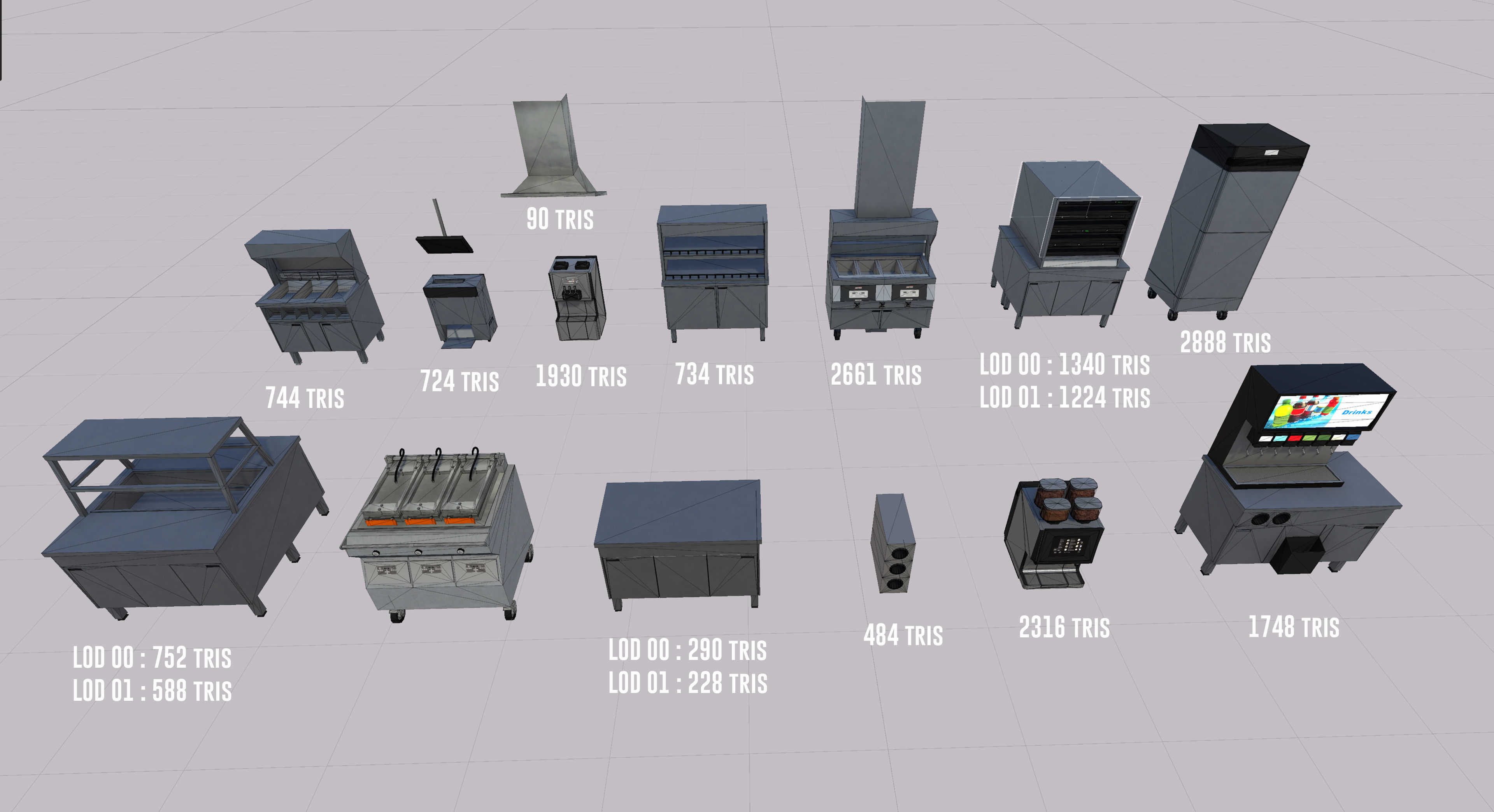 3D model Complete Fast Food Restaurant VR / AR / low-poly | CGTrader