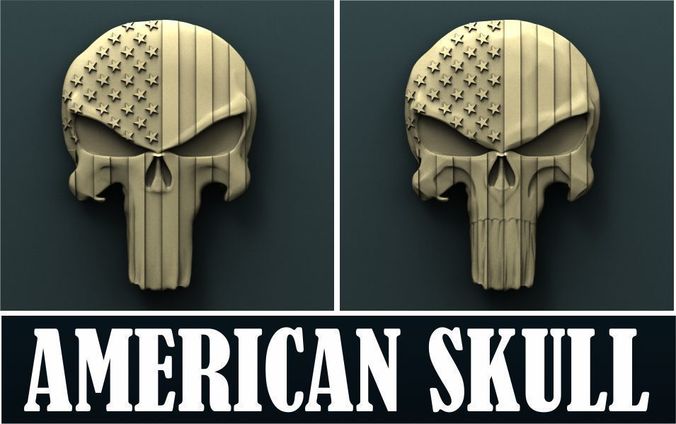 American skull 3d stl model for cnc 3D model 3D printable | CGTrader