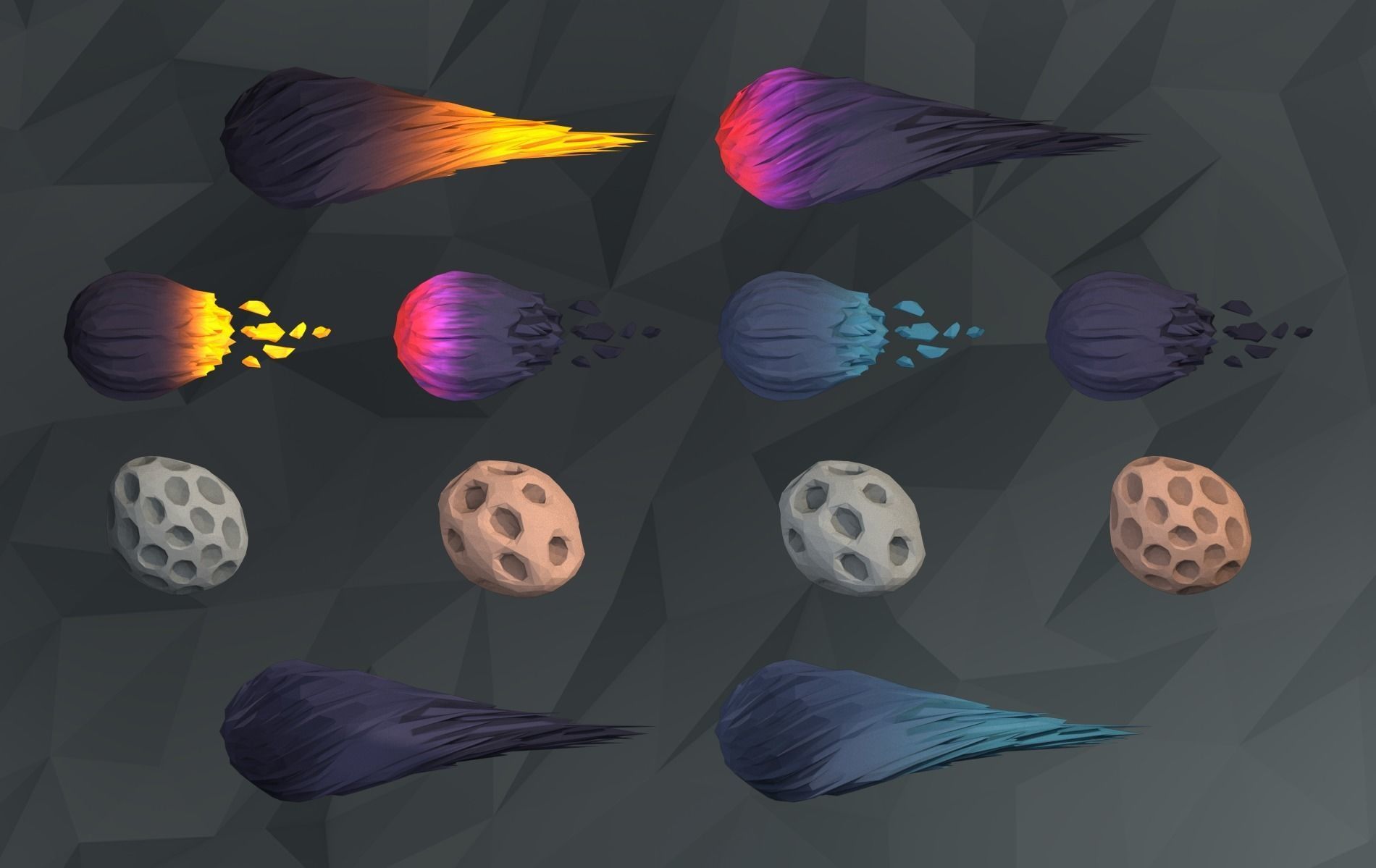 3D model Low poly Asteroids egg on rock VR / AR / low-poly | CGTrader