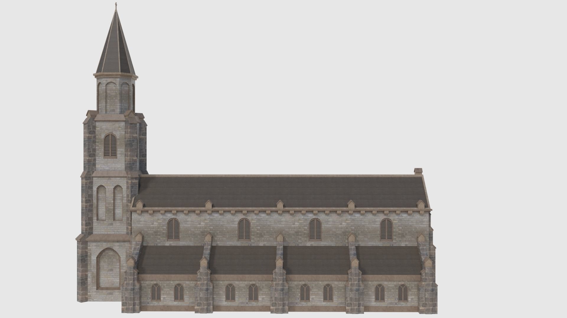 3D model European Church - Low Poly VR / AR / low-poly | CGTrader