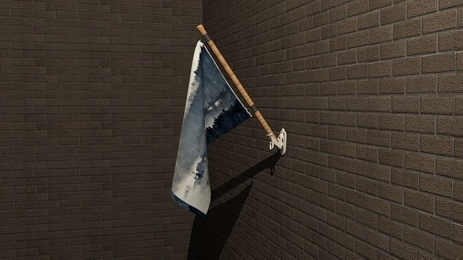 Wall Mount Flag free 3D model | CGTrader