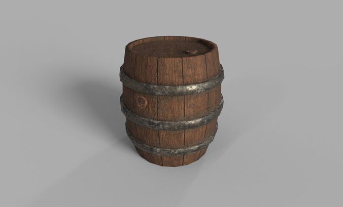 3D model BARREL LOW-POLY wooden VR / AR / low-poly | CGTrader