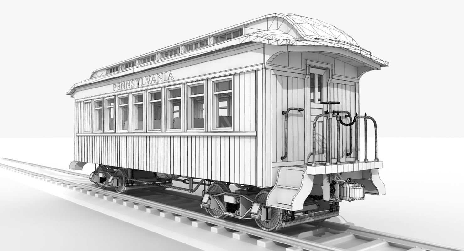 PRR Passenger Car 3D model | CGTrader