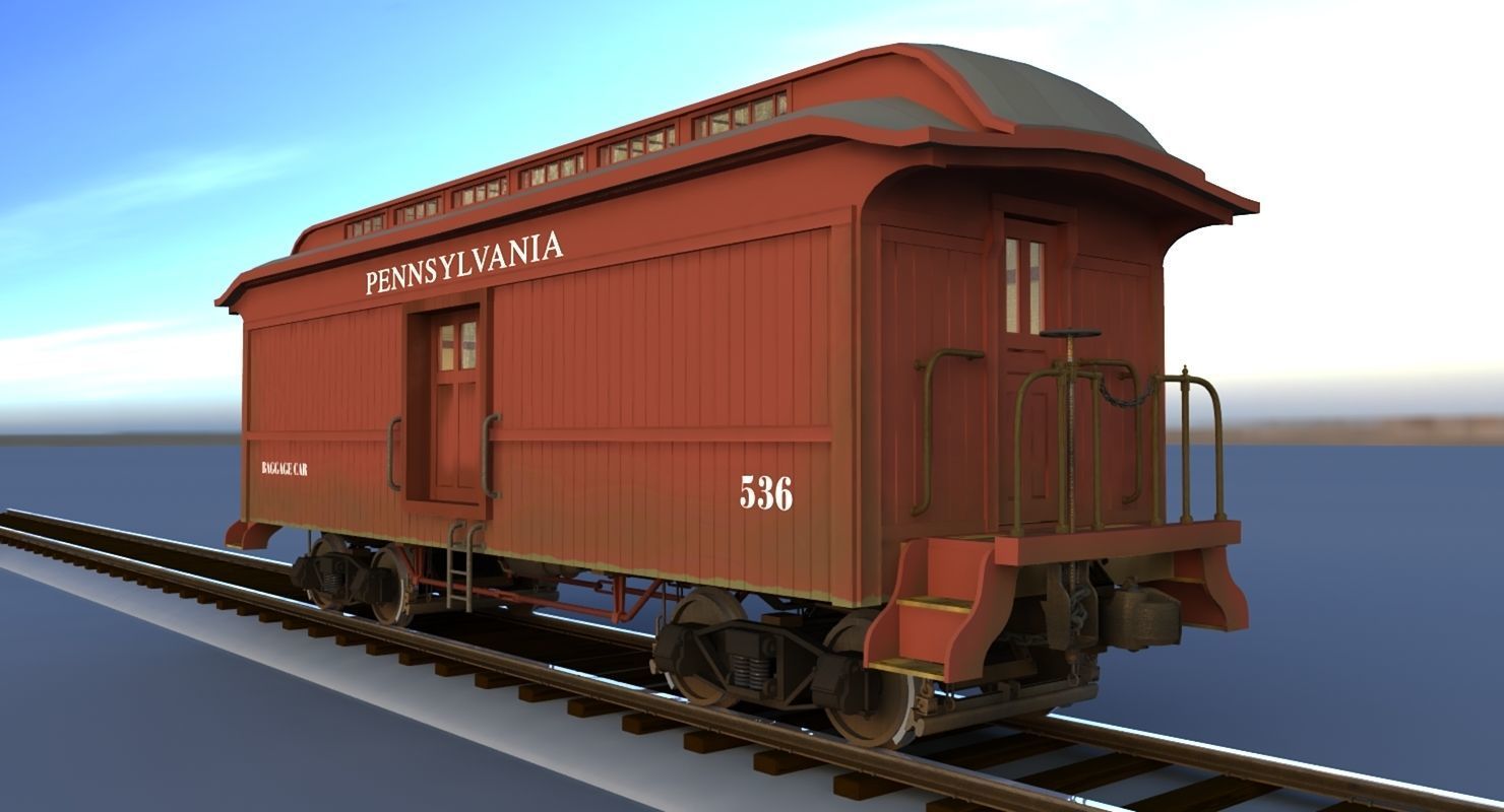 PRR Baggage Car 3D model | CGTrader