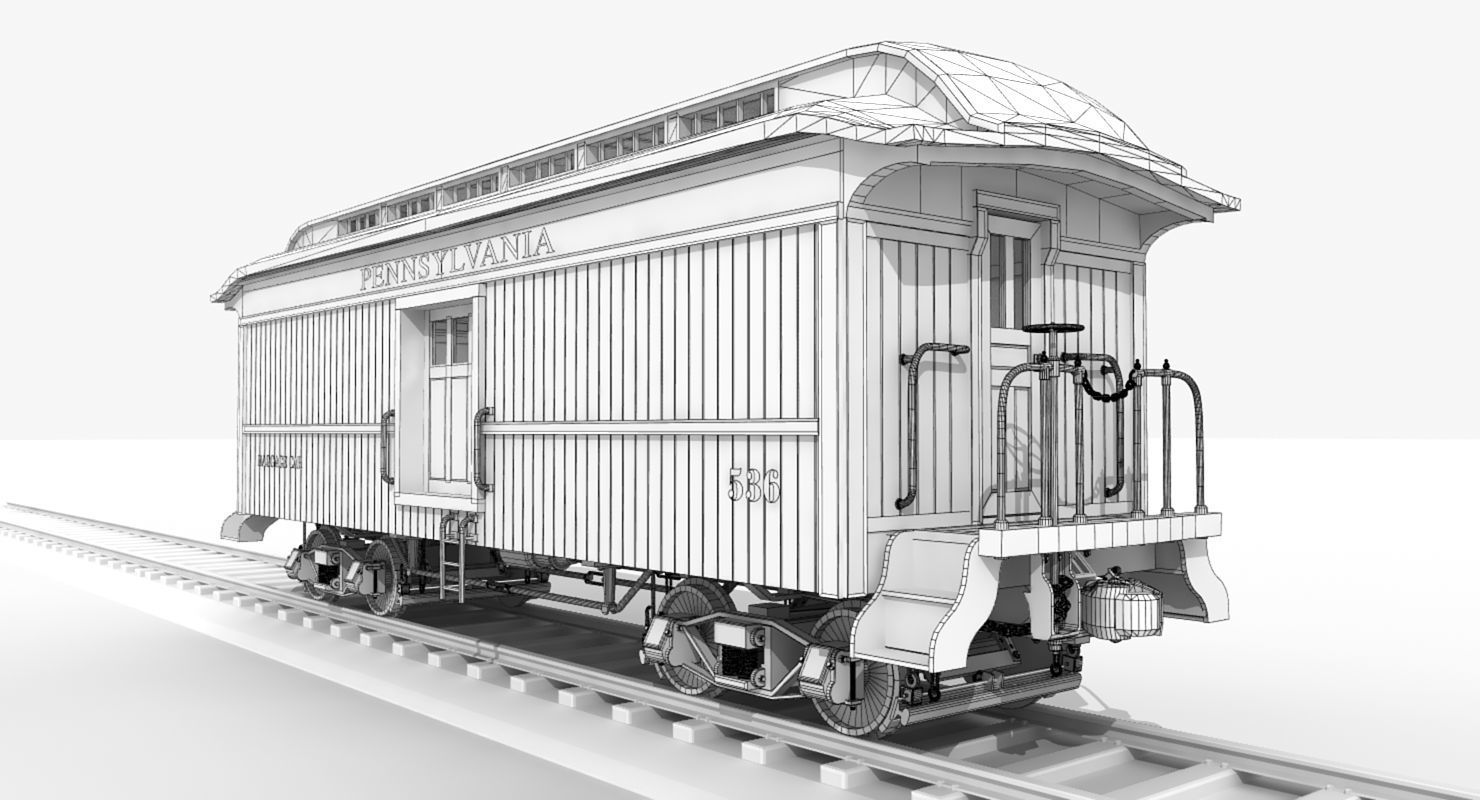 PRR Baggage Car 3D model | CGTrader