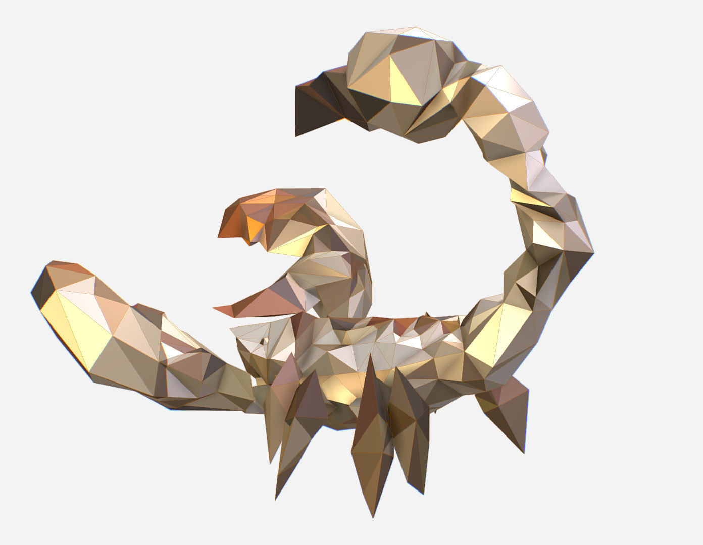 3D model Animated Low Poly Art White Scorpion 3d model VR / AR / low ...