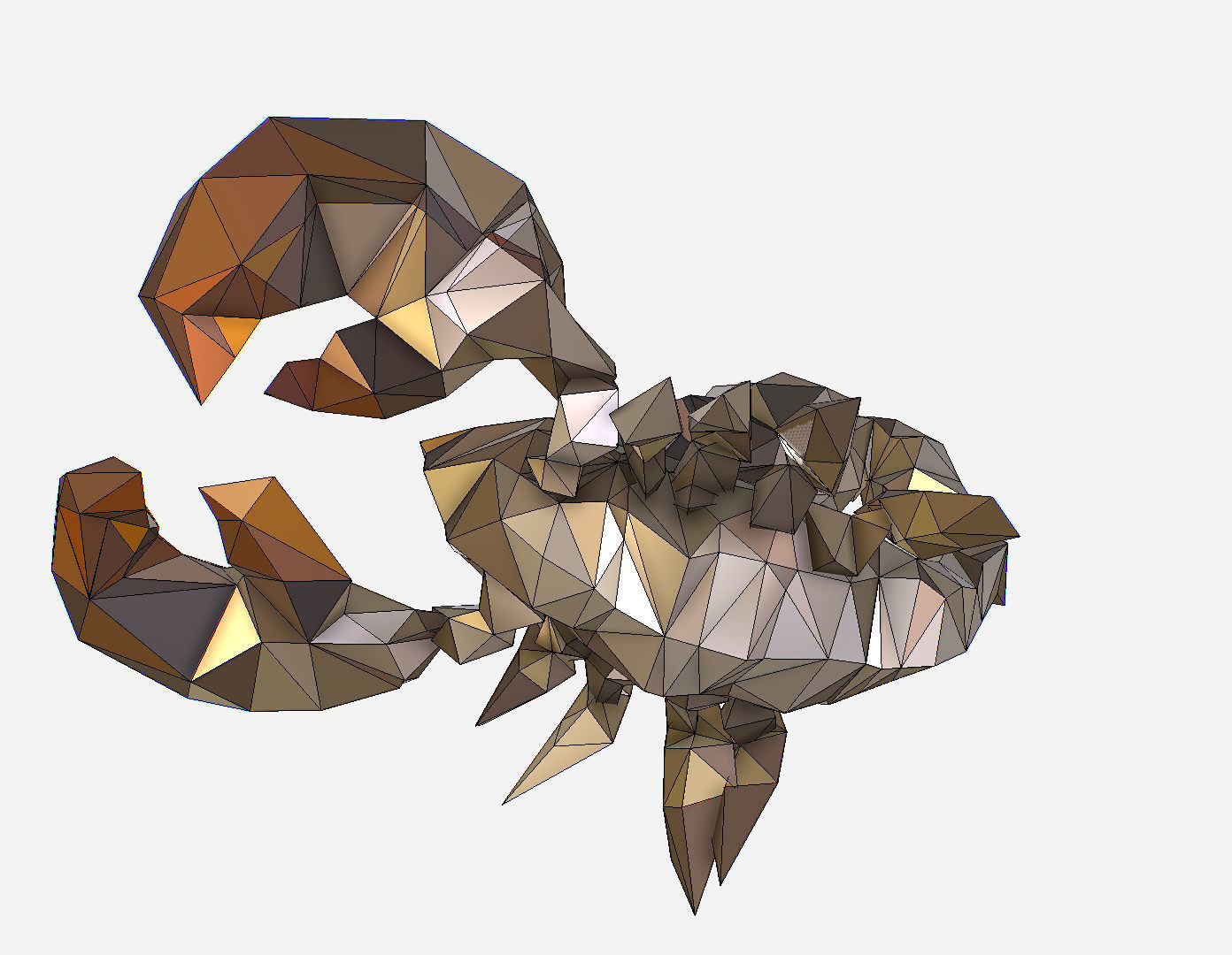3D model Animated Low Poly Art White Scorpion 3d model VR / AR / low ...