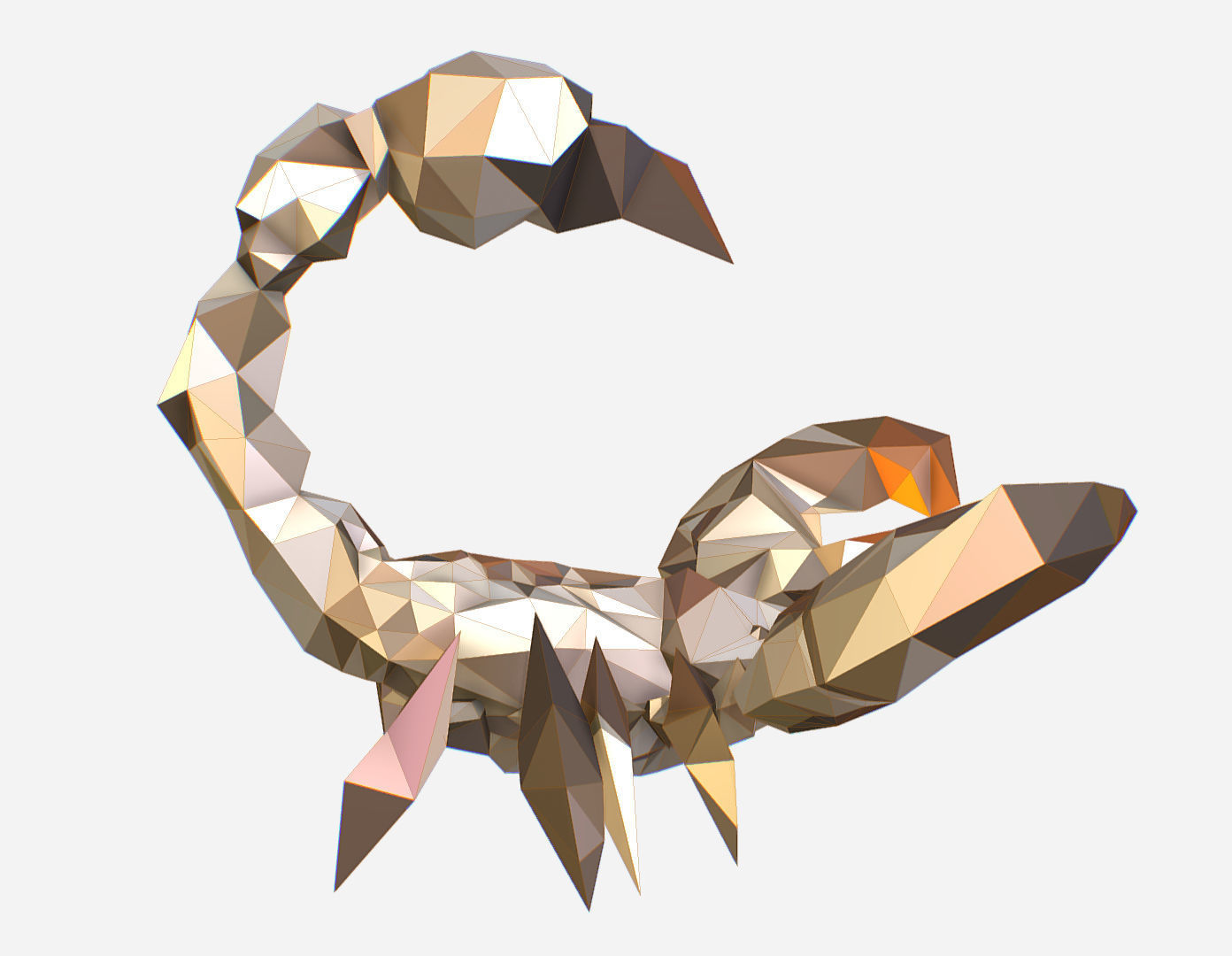 3D model Animated Low Poly Art White Scorpion 3d model VR / AR / low ...