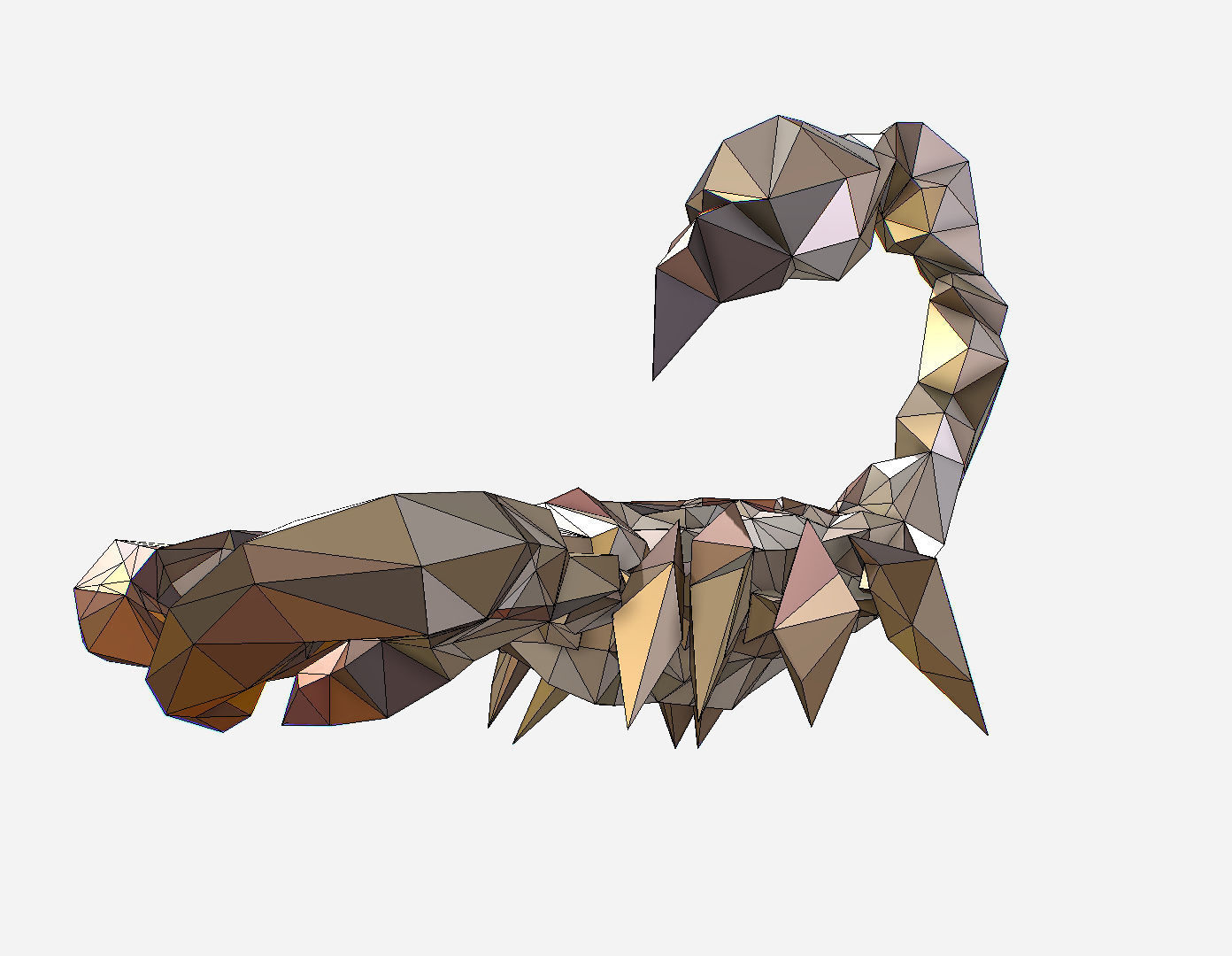 3D model Animated Low Poly Art White Scorpion 3d model VR / AR / low ...