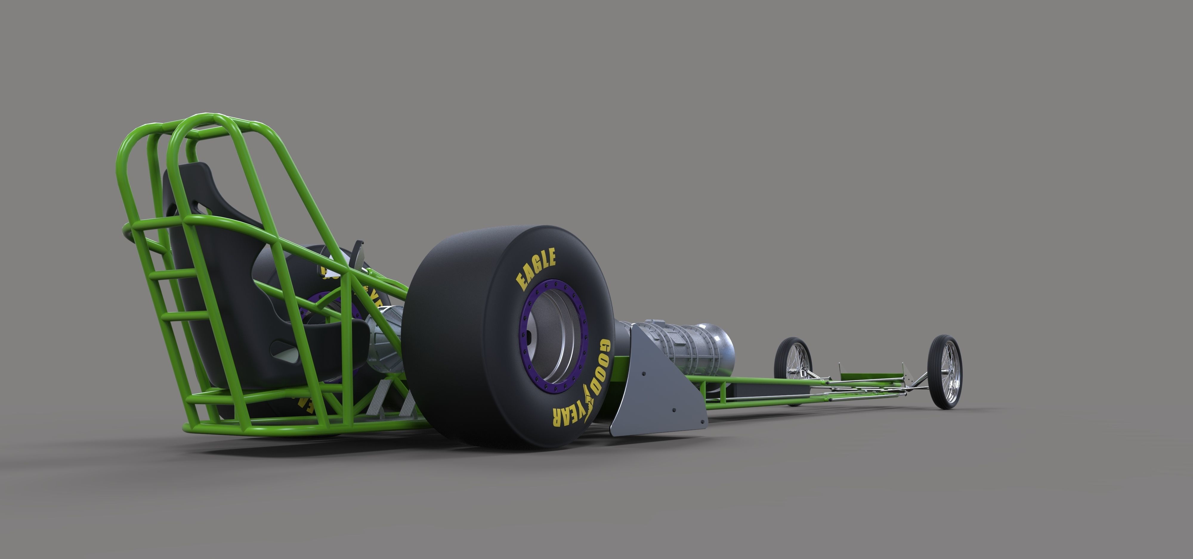 Front engine jet dragster 3D model | CGTrader