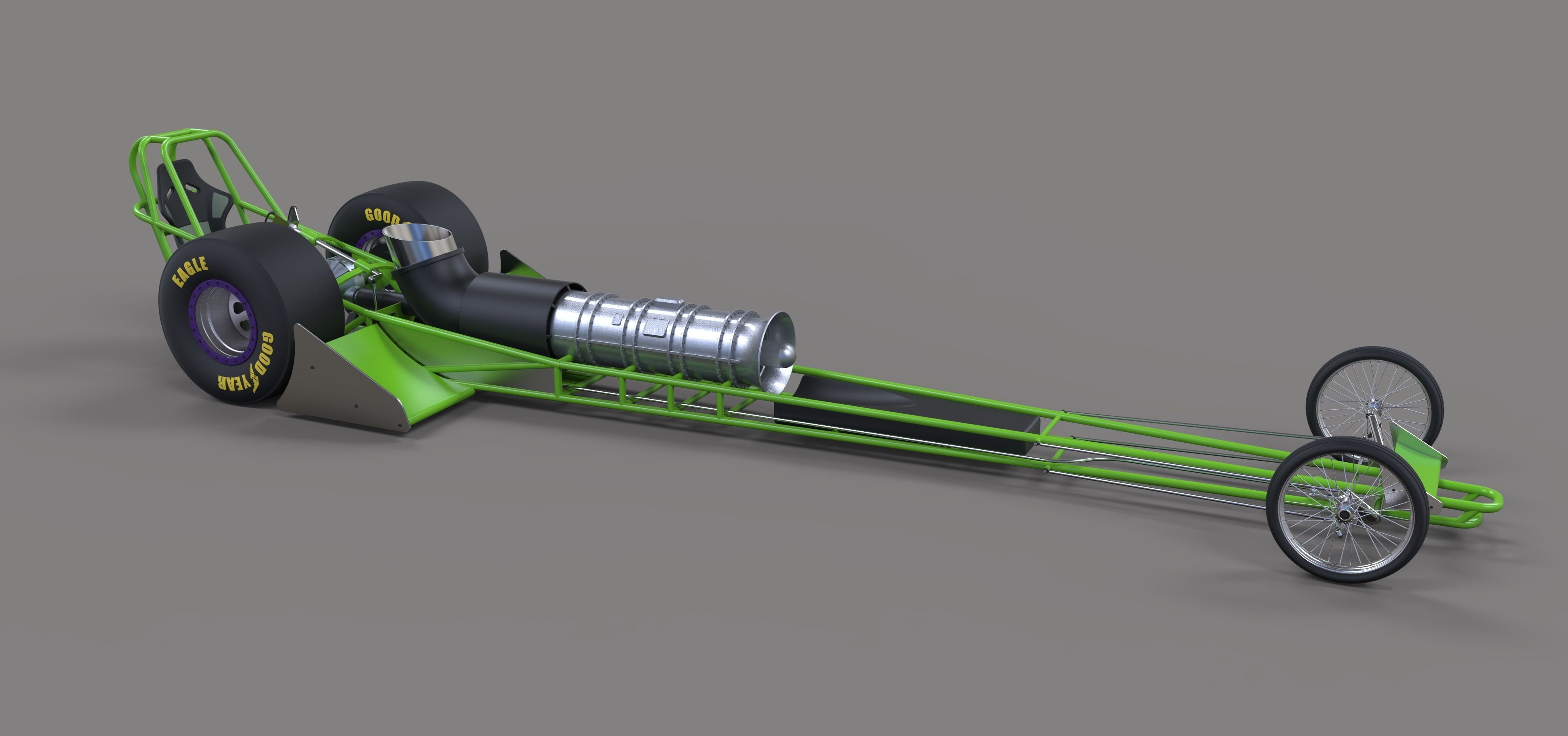 Front engine jet dragster 3D model | CGTrader
