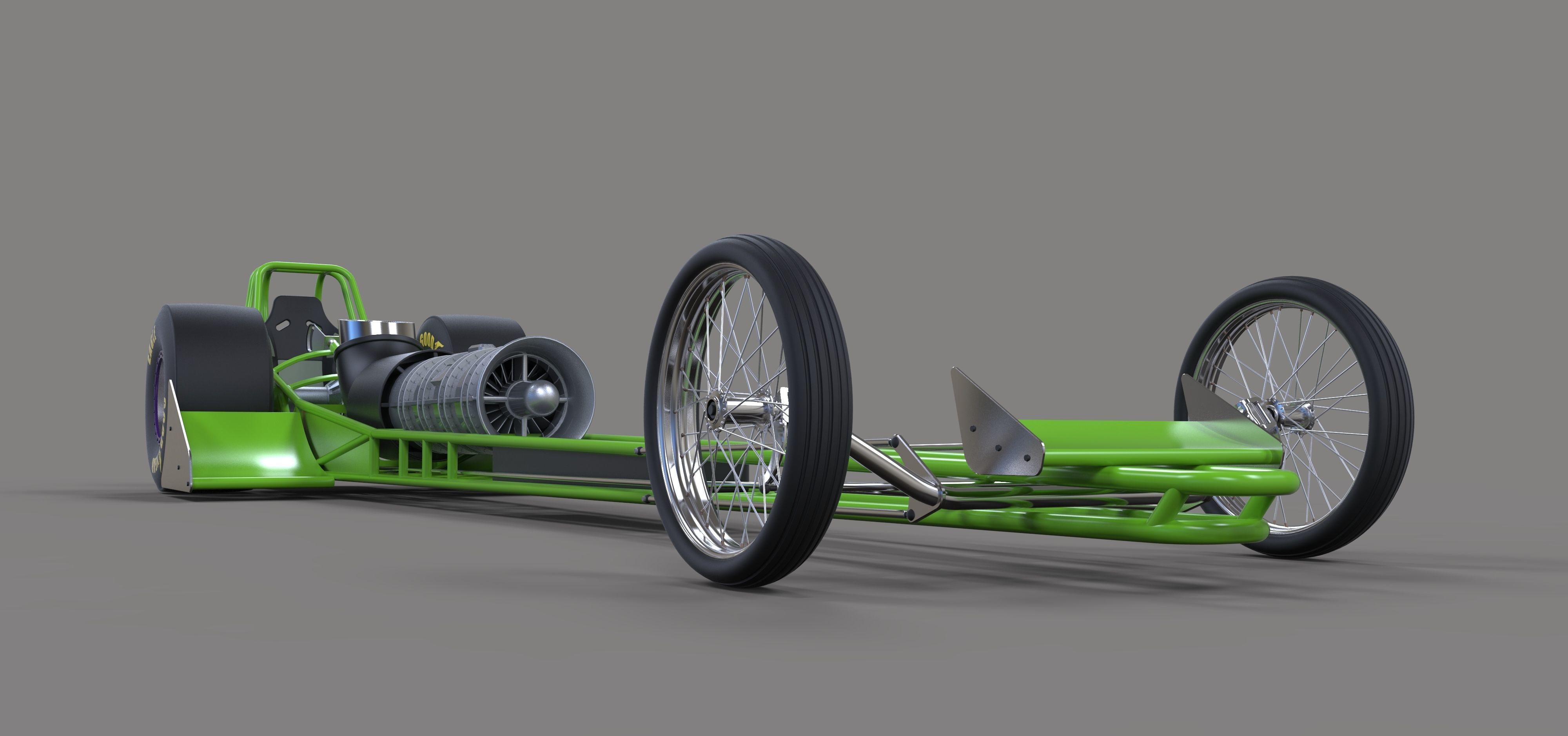 Front engine jet dragster 3D model | CGTrader