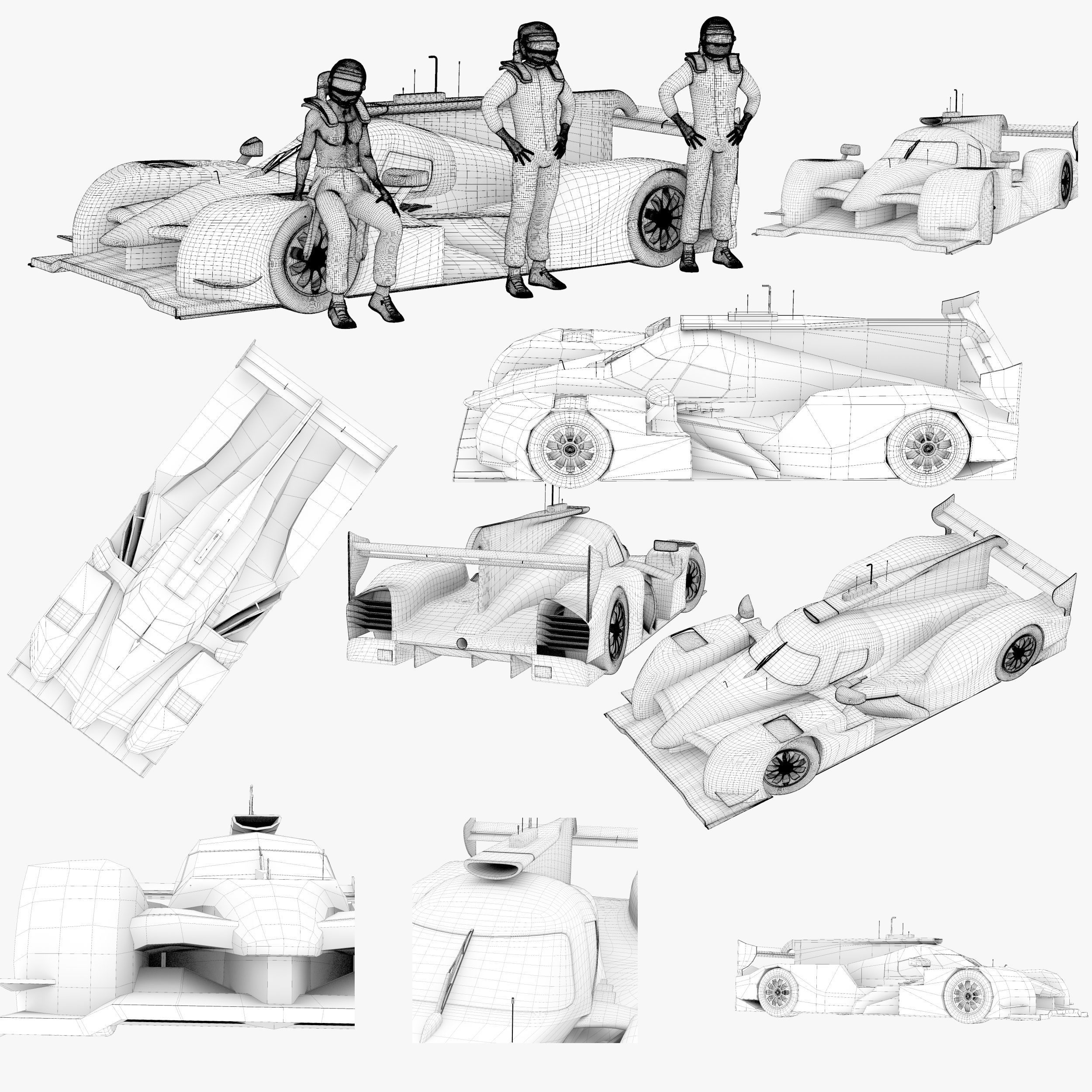 3D model Toyota TS050 Hybrid 2018 VR / AR / low-poly rigged | CGTrader