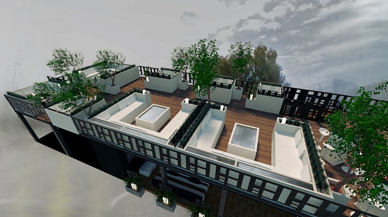 3D model roof top terrace lounge bar VR / AR / low-poly | CGTrader