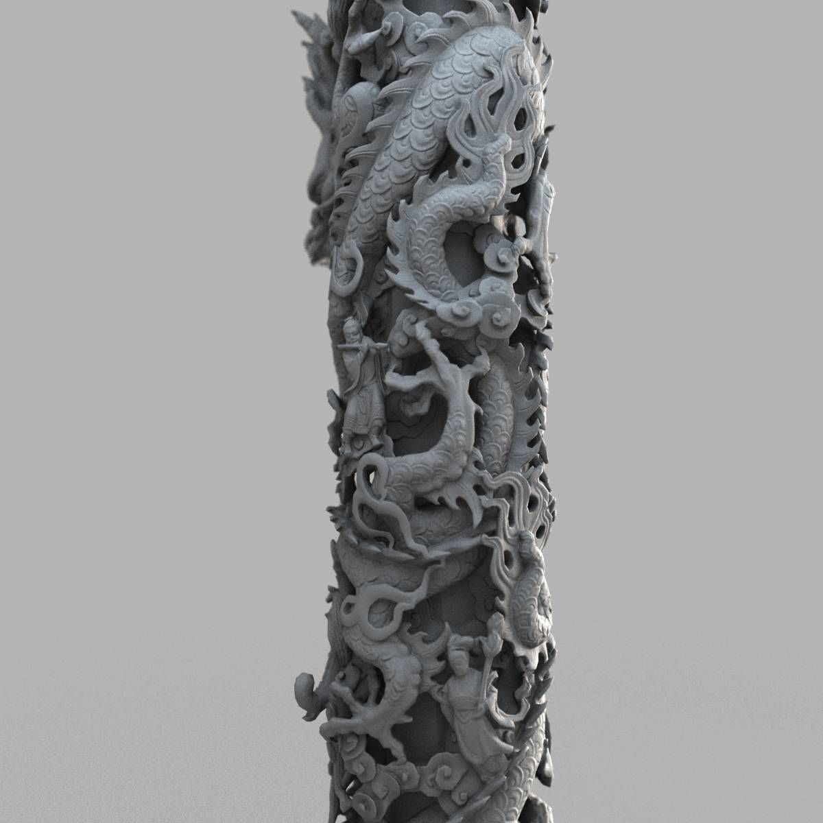 3D model Dragon column VR / AR / low-poly | CGTrader