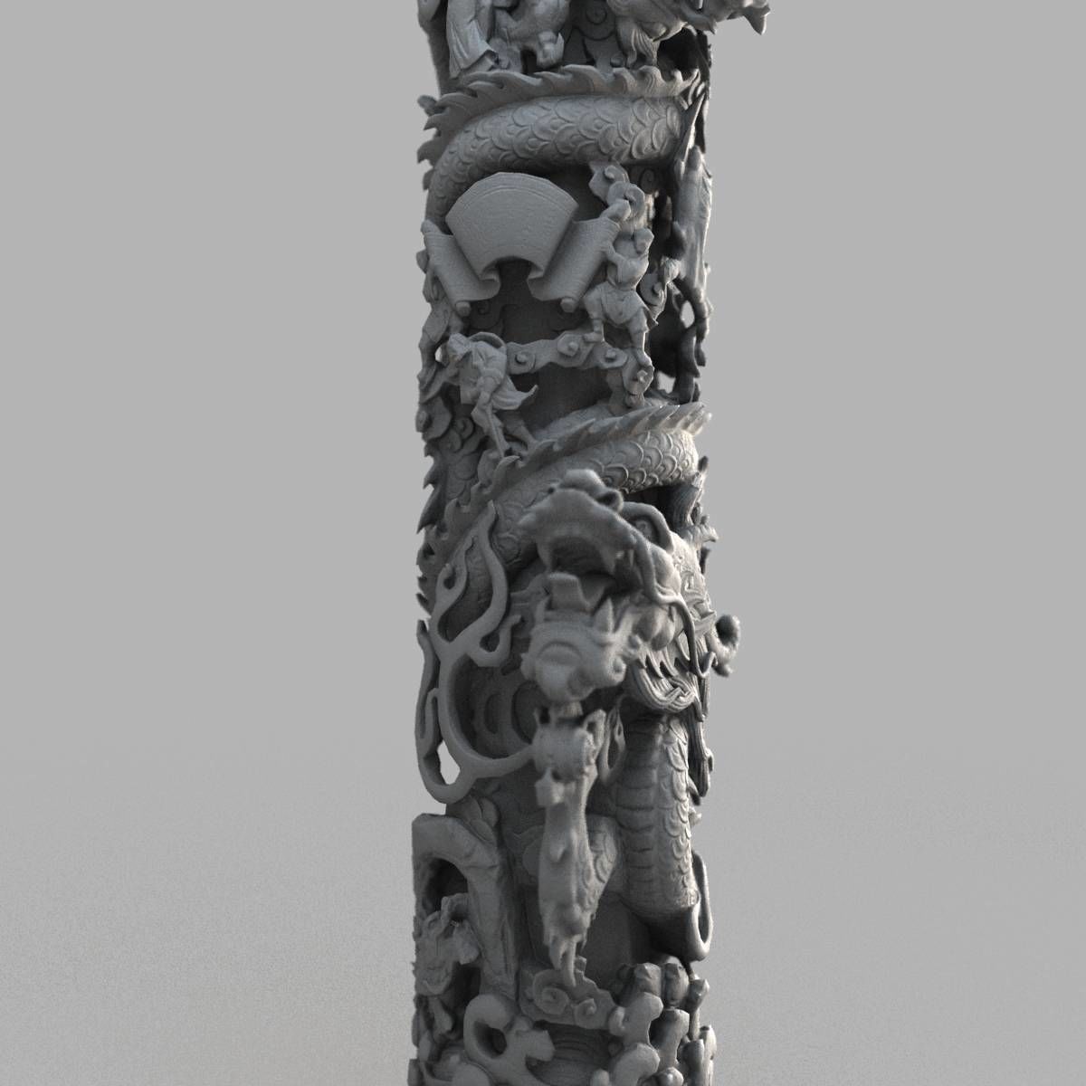 3D model Dragon column VR / AR / low-poly | CGTrader