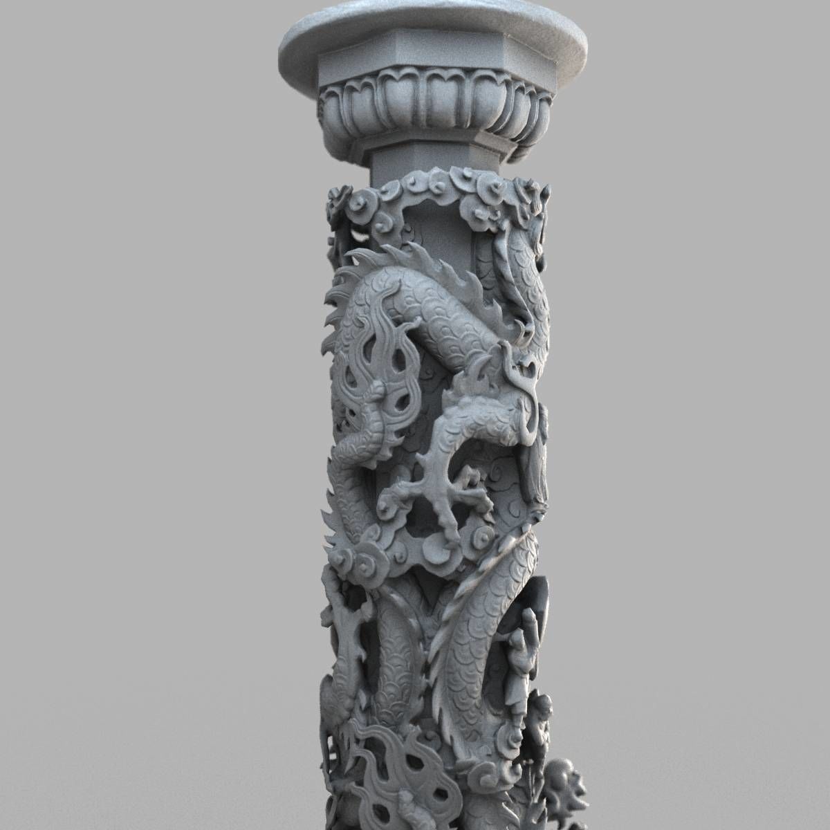 3D model Dragon column VR / AR / low-poly | CGTrader