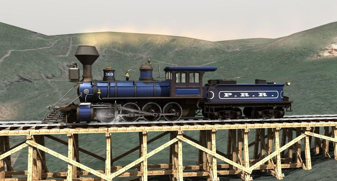 PRR 2-8-0 Steam Locomotive and Tender - STATIC MODELS 3D model | CGTrader