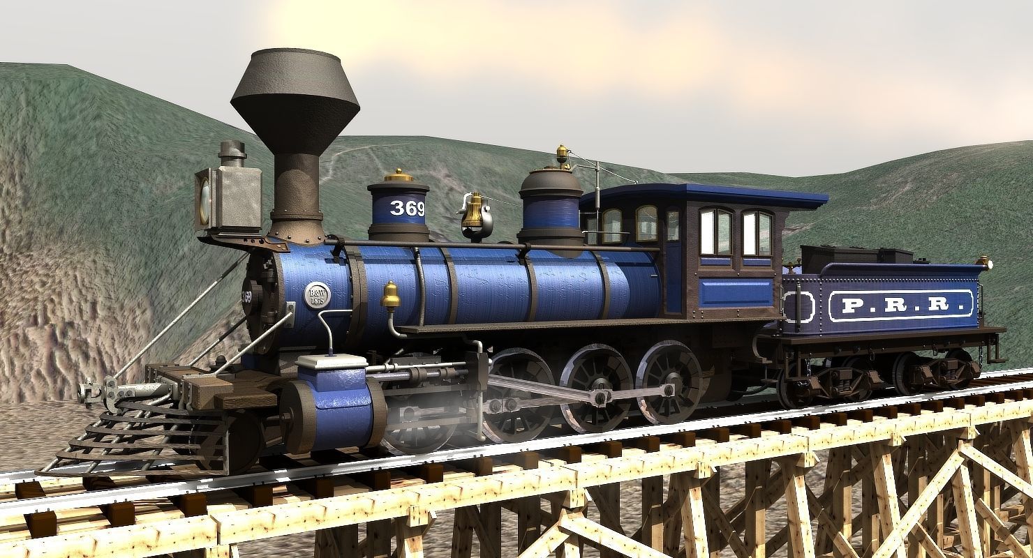 PRR 2-8-0 Steam Locomotive and Tender - STATIC MODELS 3D model | CGTrader