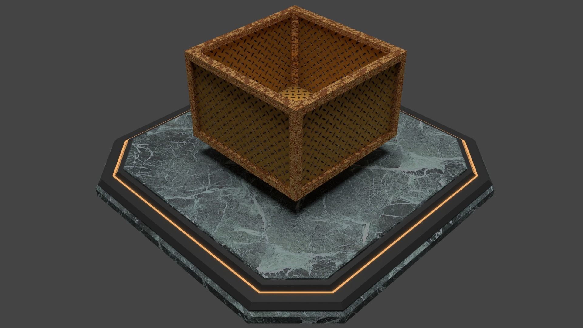 Rusty Iron Box 3D asset VR / AR ready | CGTrader