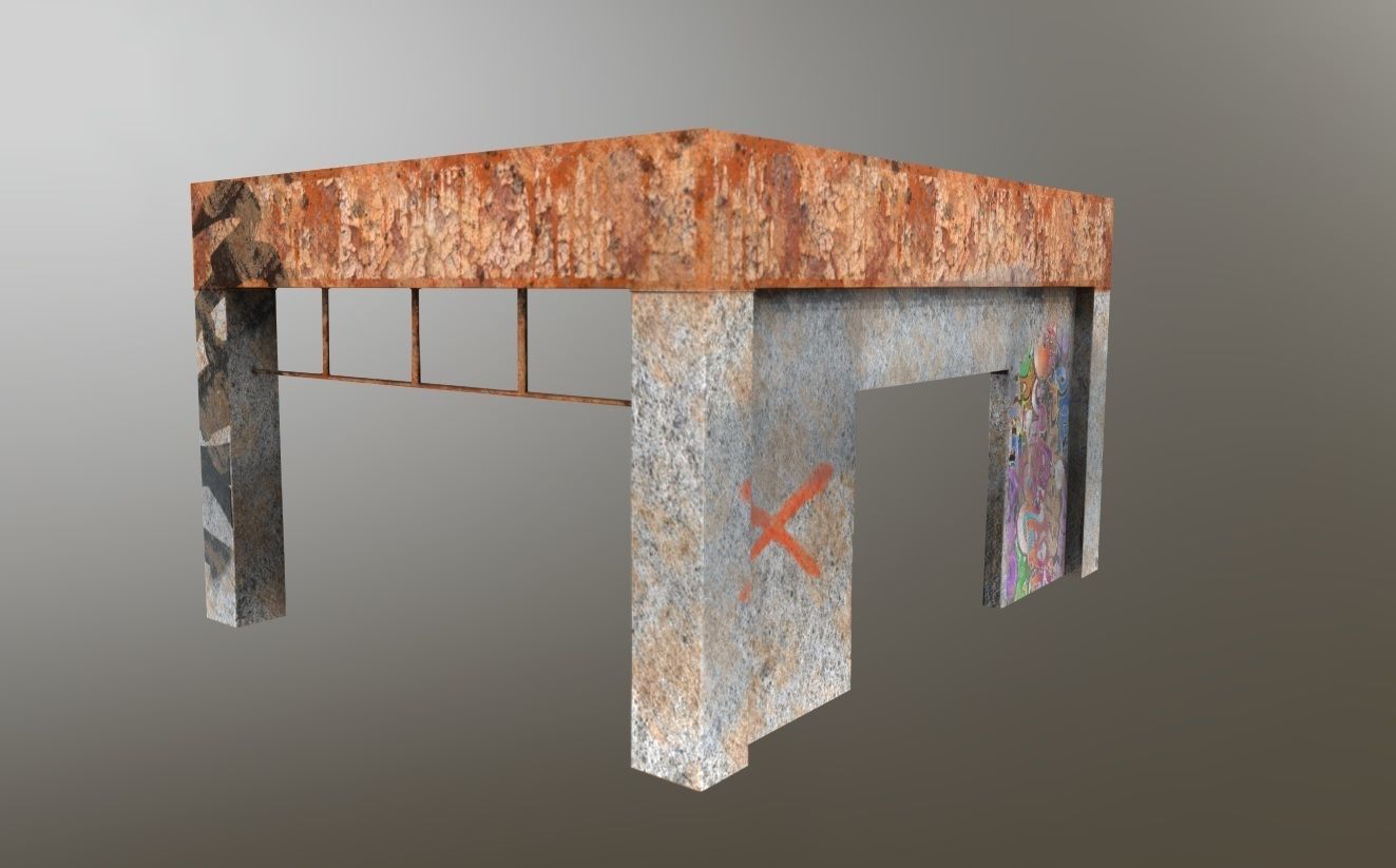 3D model Old ruined rusty building VR / AR / low-poly | CGTrader