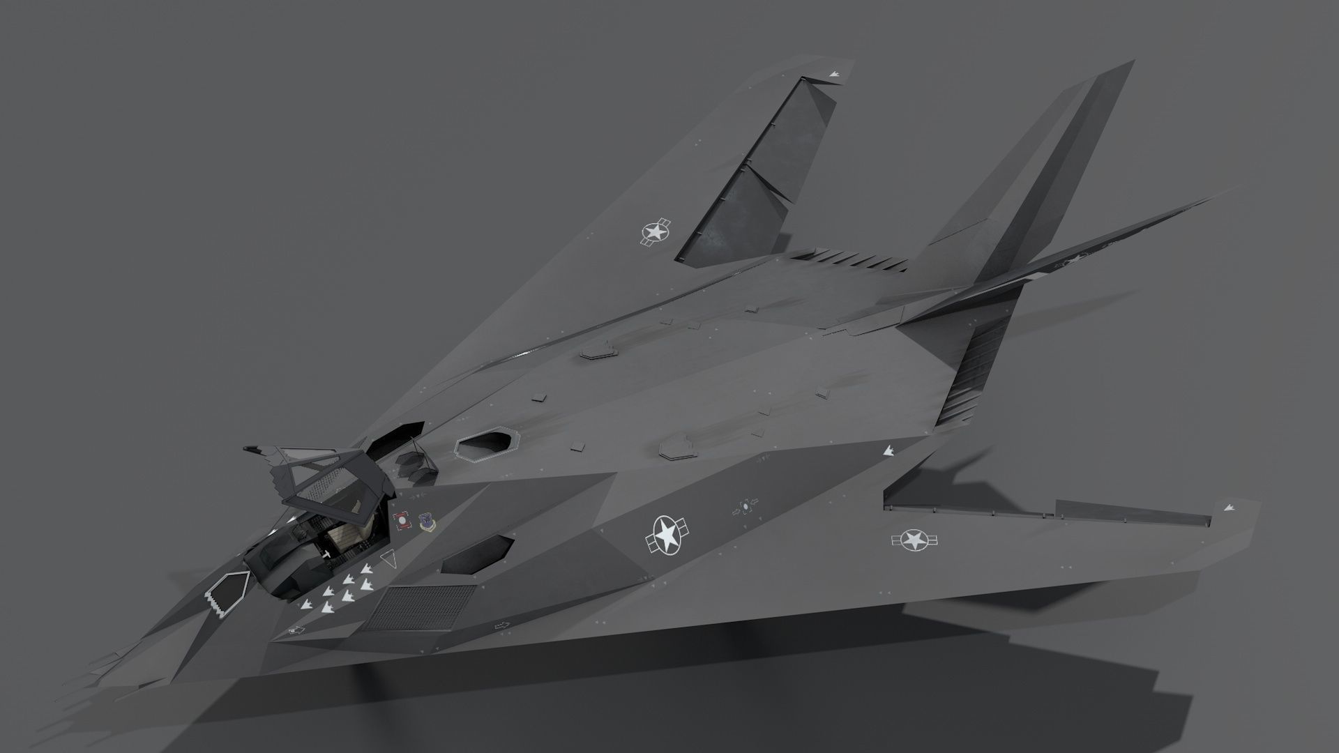 Lockheed Martin f-117 Nighthawk 3D model rigged | CGTrader
