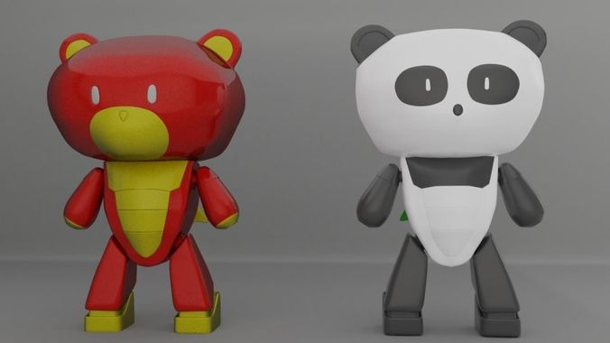 petite bear guy set 3D model | CGTrader