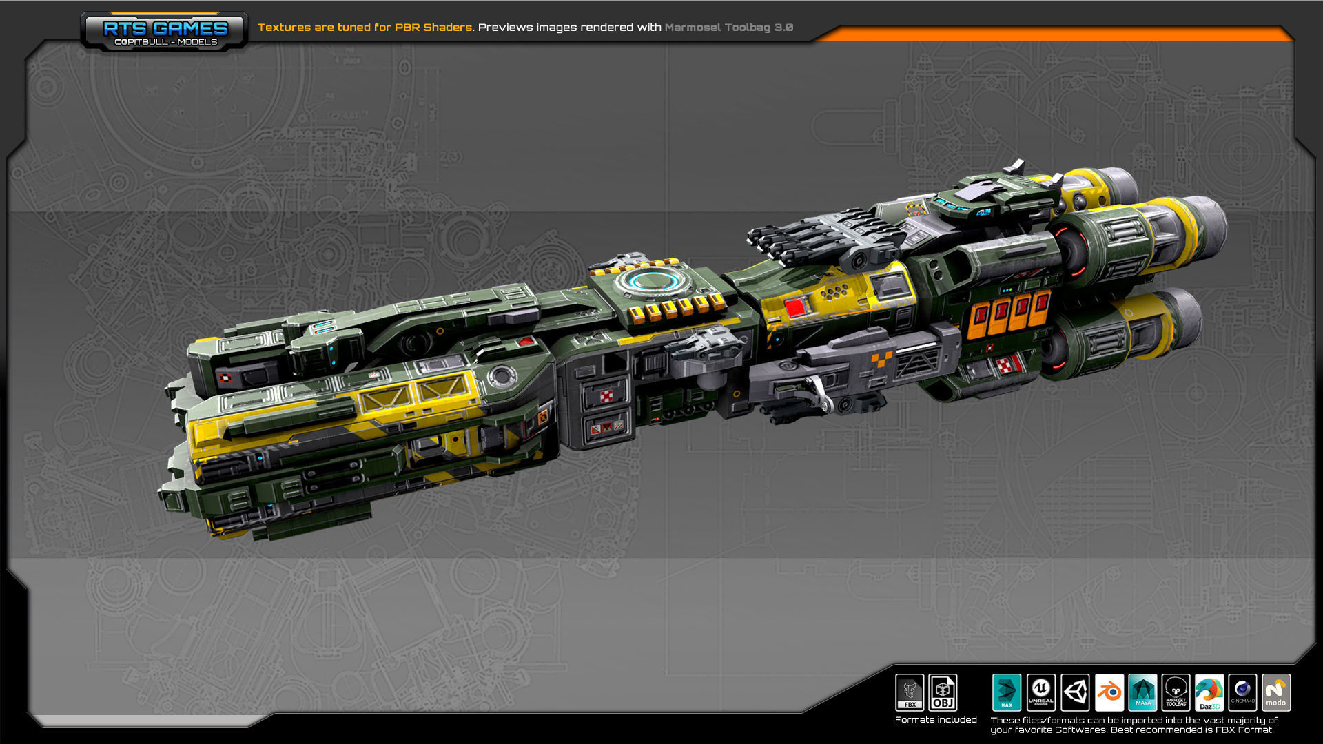 3D model SF REBEL Frigate RF4 VR / AR / low-poly rigged | CGTrader