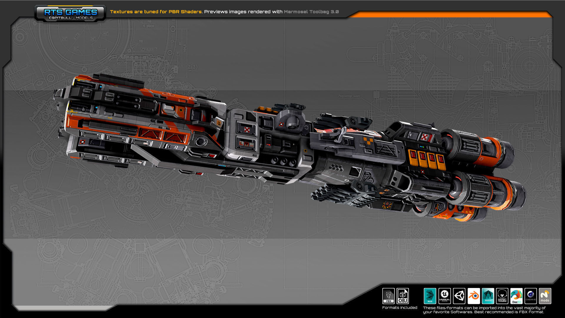 3D model SF REBEL Frigate RF4 VR / AR / low-poly rigged | CGTrader