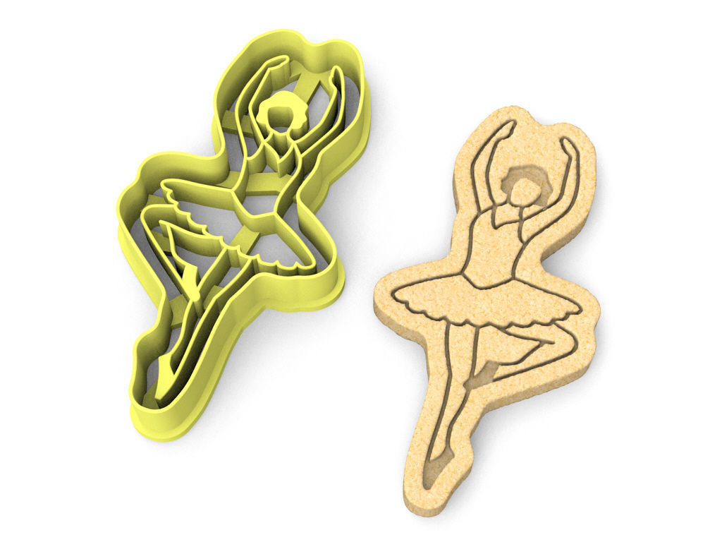 Ballerina Ballet Dancer cookie cutter 3D model 3D printable | CGTrader