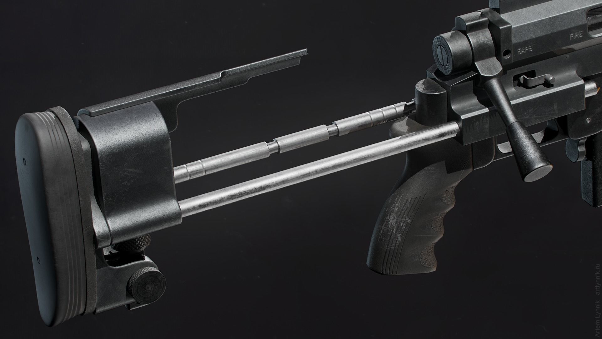 3D model CheyTac M200 Intervention Sniper Rifle VR / AR / low-poly ...
