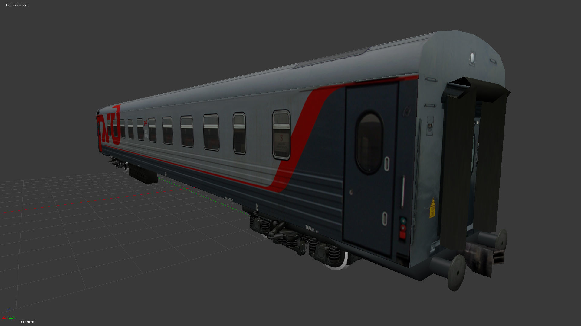 3D model Railway Carriage RZD 61-4400 VR / AR / low-poly | CGTrader