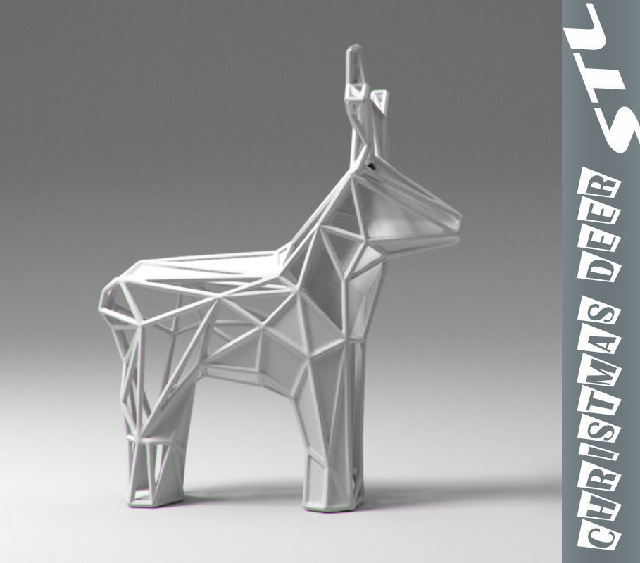 Reindeer stl deer with antlers 3D model 3D printable | CGTrader