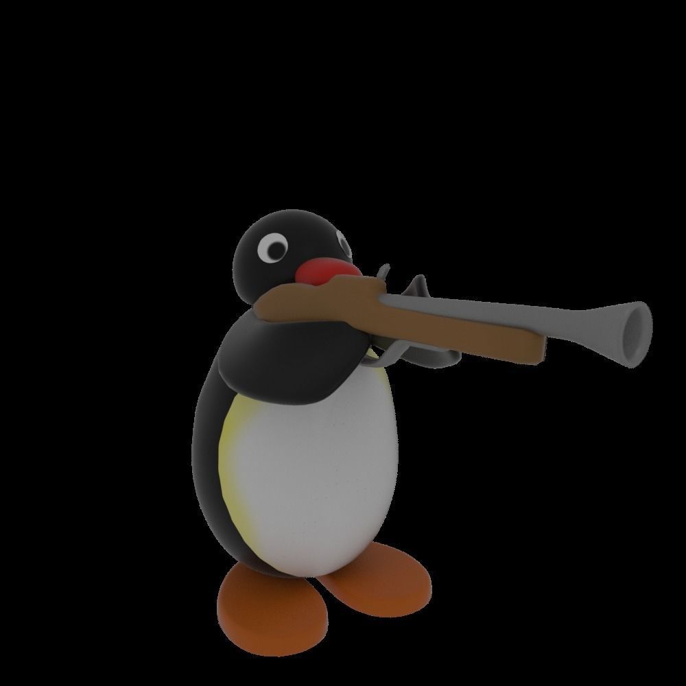 Pingu penguin figurine waving 3D model | CGTrader
