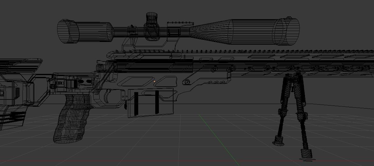 Basic Sniper Rifle no textures or materials 3D model | CGTrader