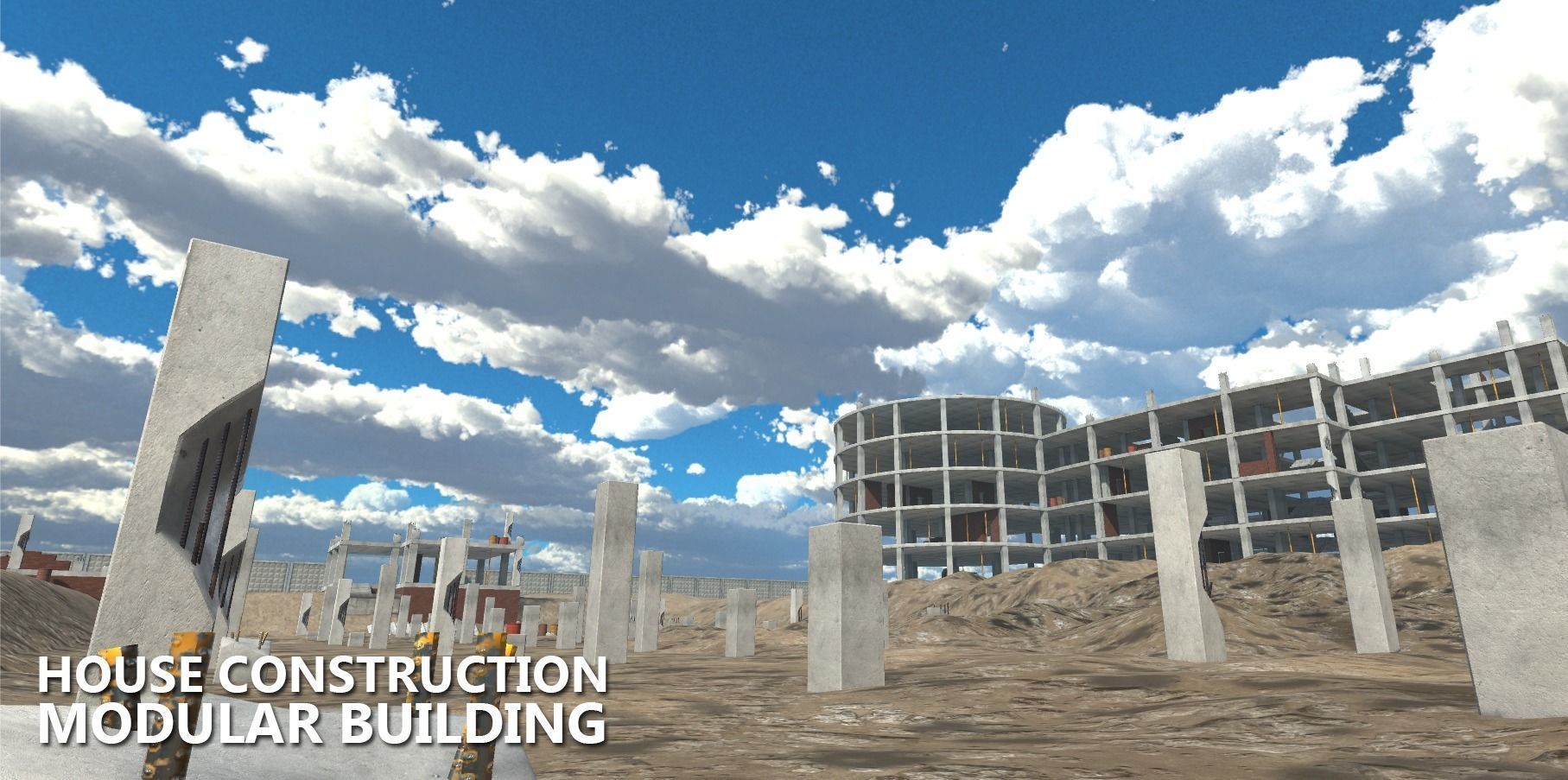 3D model House construction - modular building VR / AR / low-poly ...