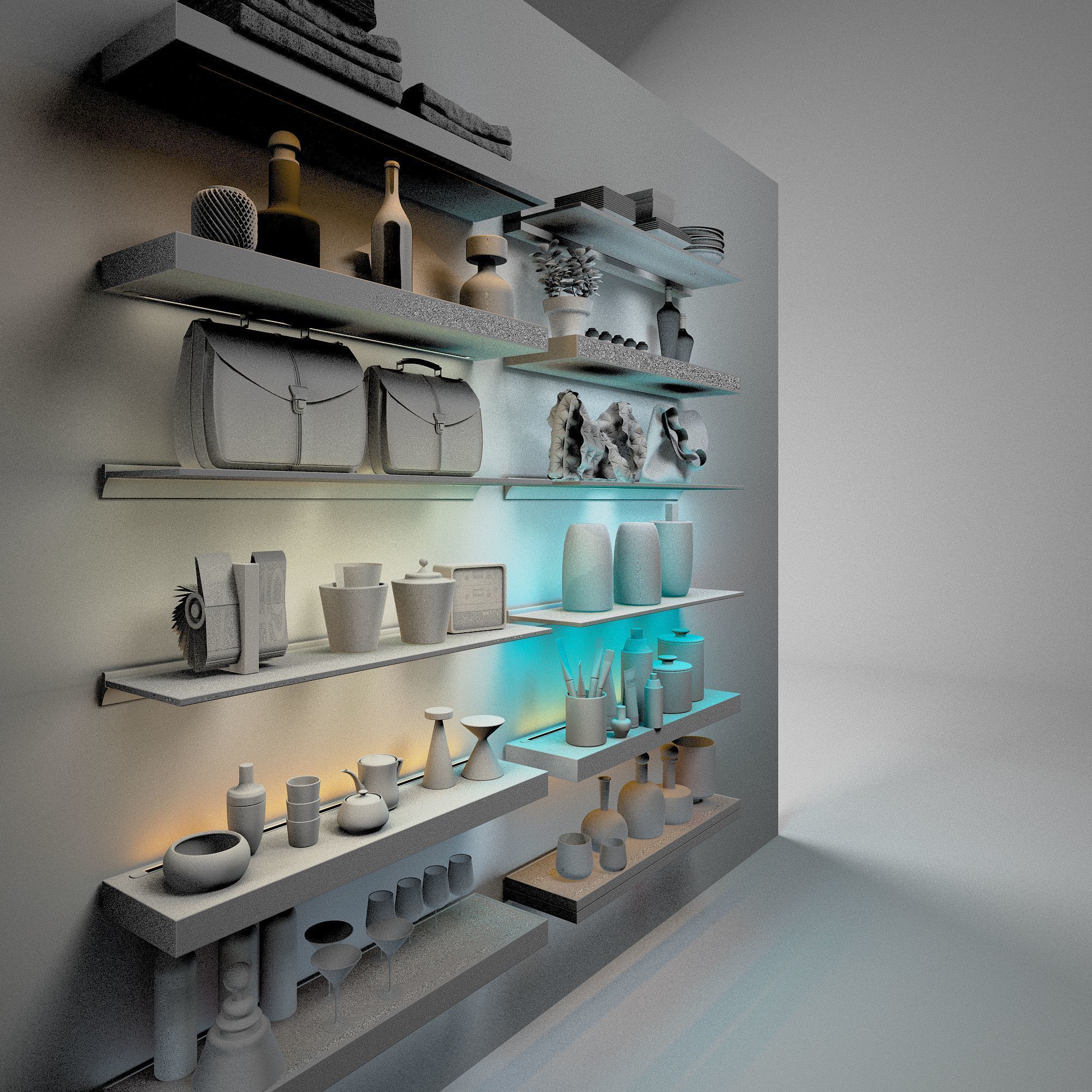 render ready shelf vray multiple choices with vraylight include 3D ...