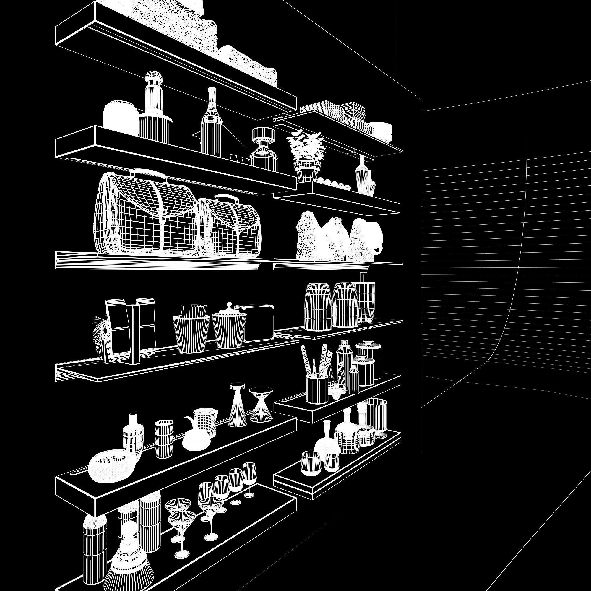 render ready shelf vray multiple choices with vraylight include 3D ...