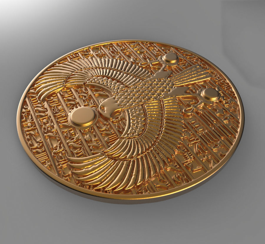 Horus ancient Egypt pendant gold coin 3D model 3D printable | CGTrader