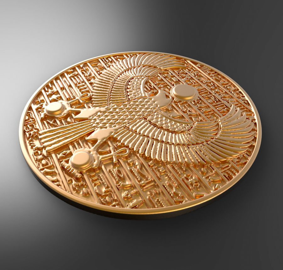 Horus ancient Egypt pendant gold coin 3D model 3D printable | CGTrader