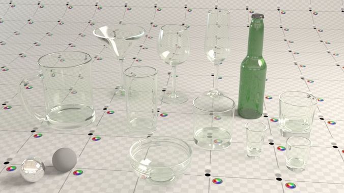 Glass Set with Shader 3D model | CGTrader