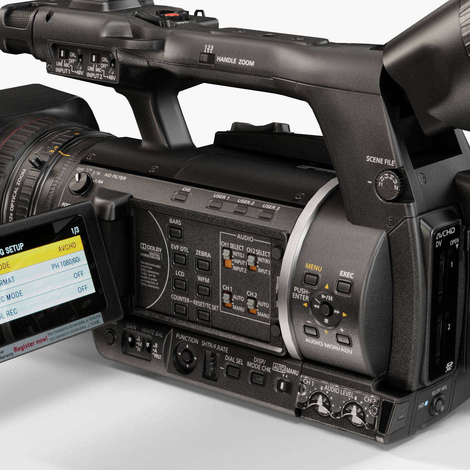 3D model Panasonic AG-AC160A AVCCAM Series professional camcorder VR ...