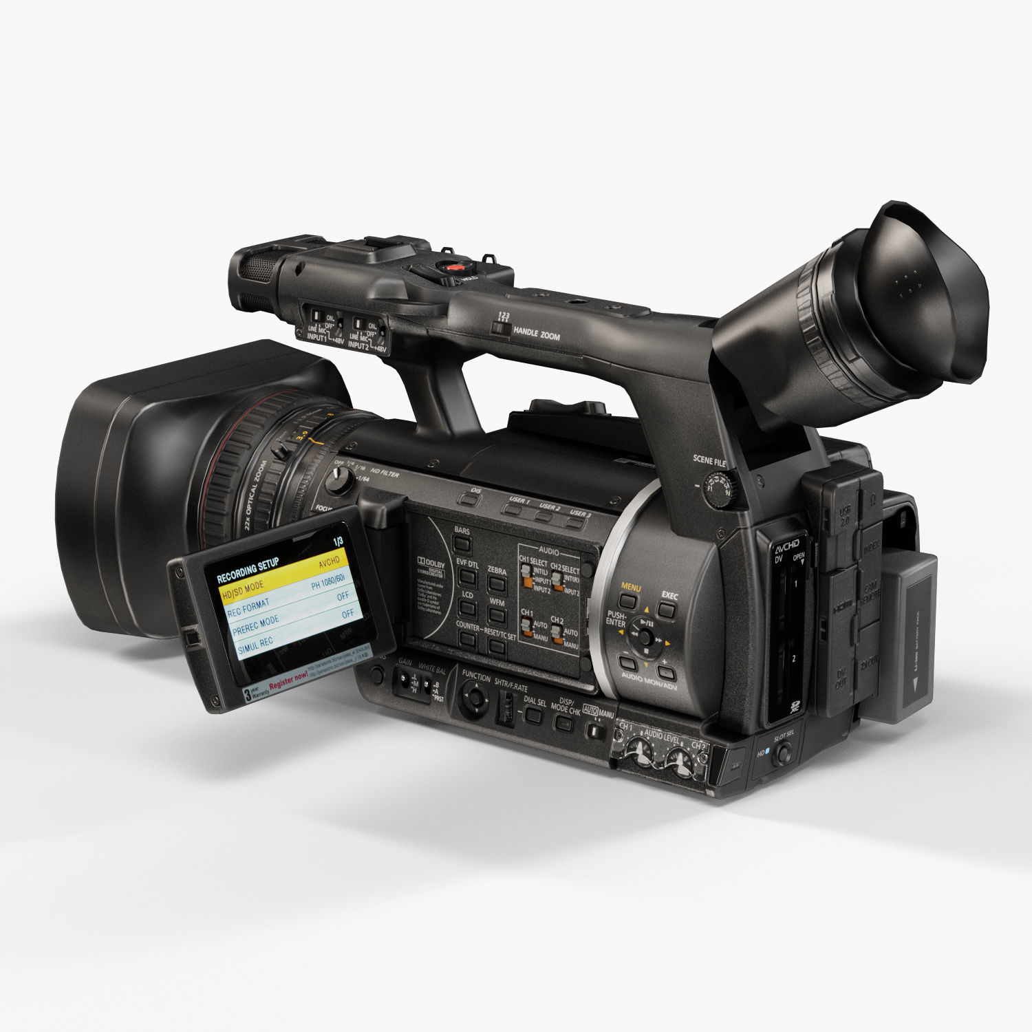 3D model Panasonic AG-AC160A AVCCAM Series professional camcorder VR ...