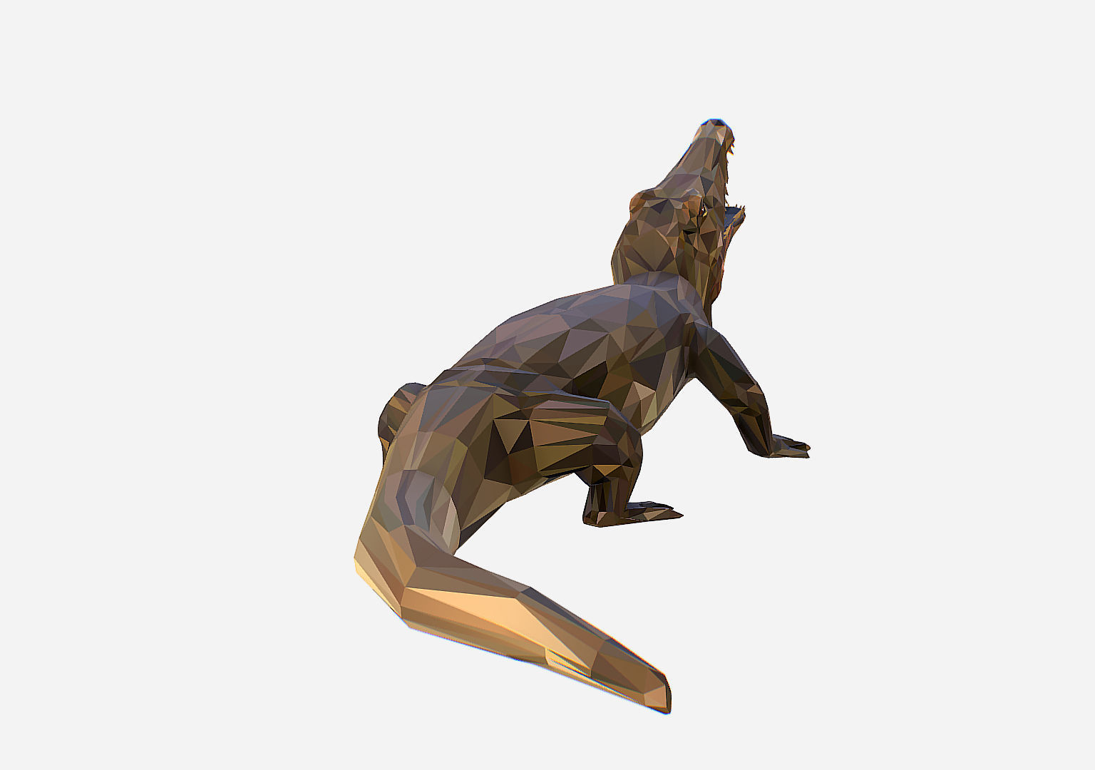 3D model Animated Animal Low Poly Art Crocodile Reptile VR / AR / low ...