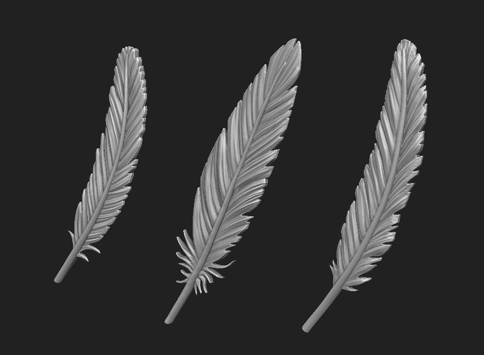 Feather Set 3D model 3D printable | CGTrader