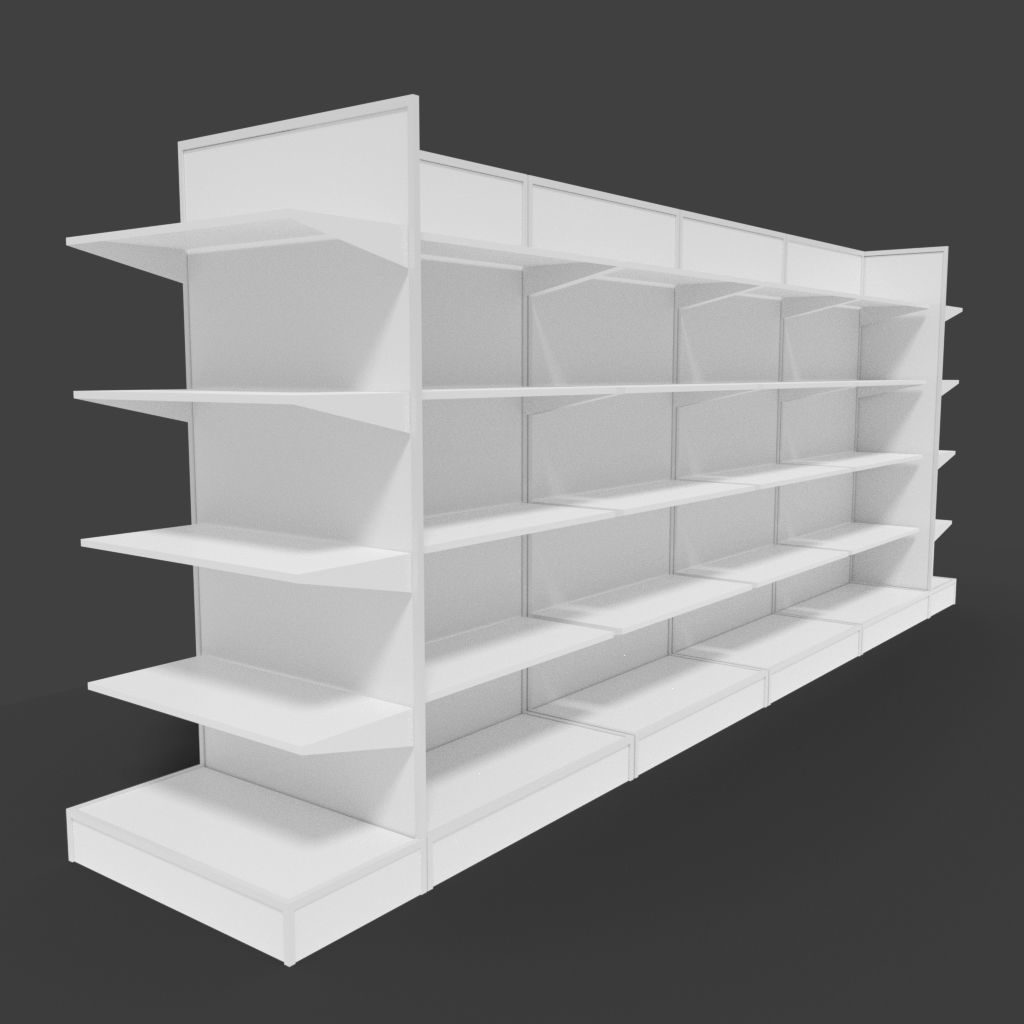 3D model Supermarket shelves shelf or rack for store VR / AR / low-poly ...